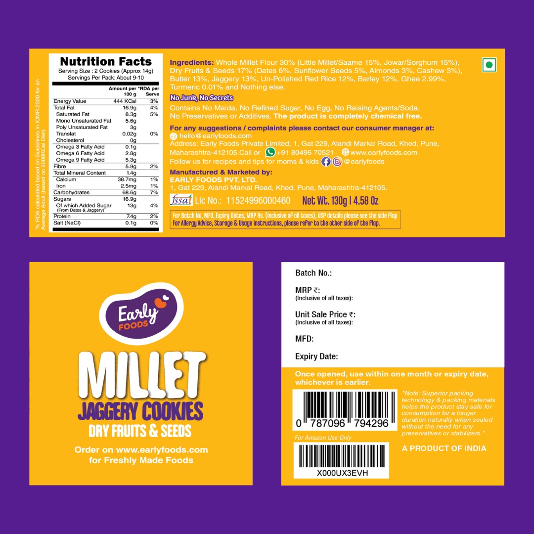 Buy Baby Food Online - Little Millet & dates Porridge Mix – Early Foods ...